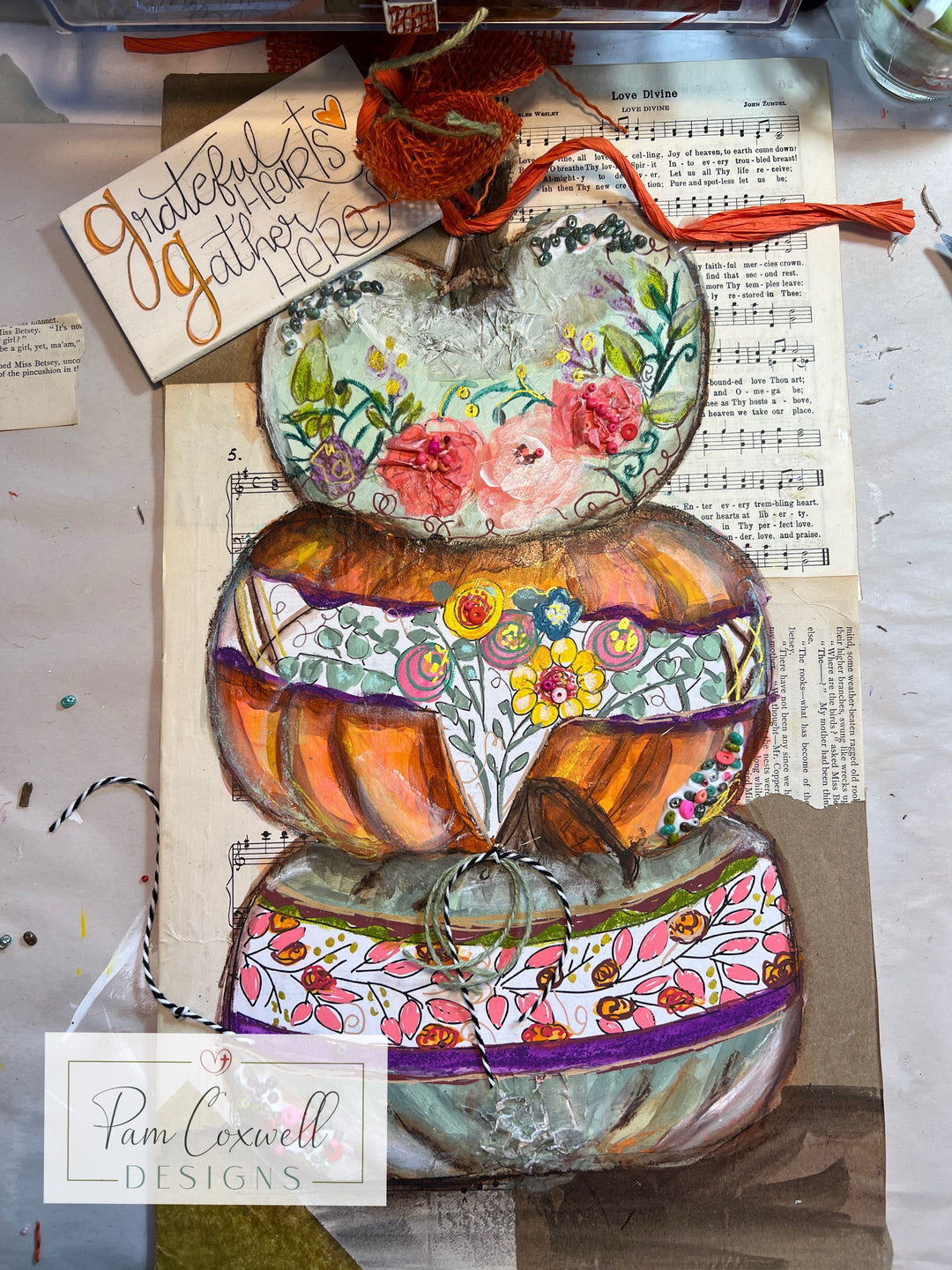 Stacked Pumpkins - Mixed Media Kit – Pam Coxwell Designs