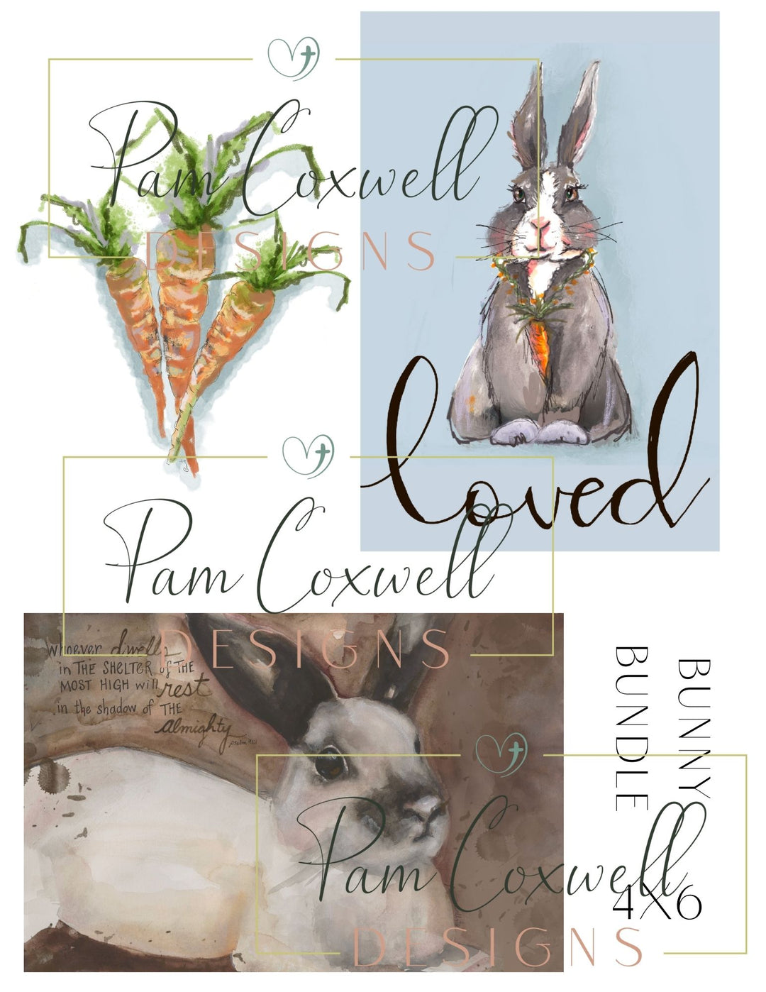 Bunny Bundle Art Printables – Pam Coxwell Designs