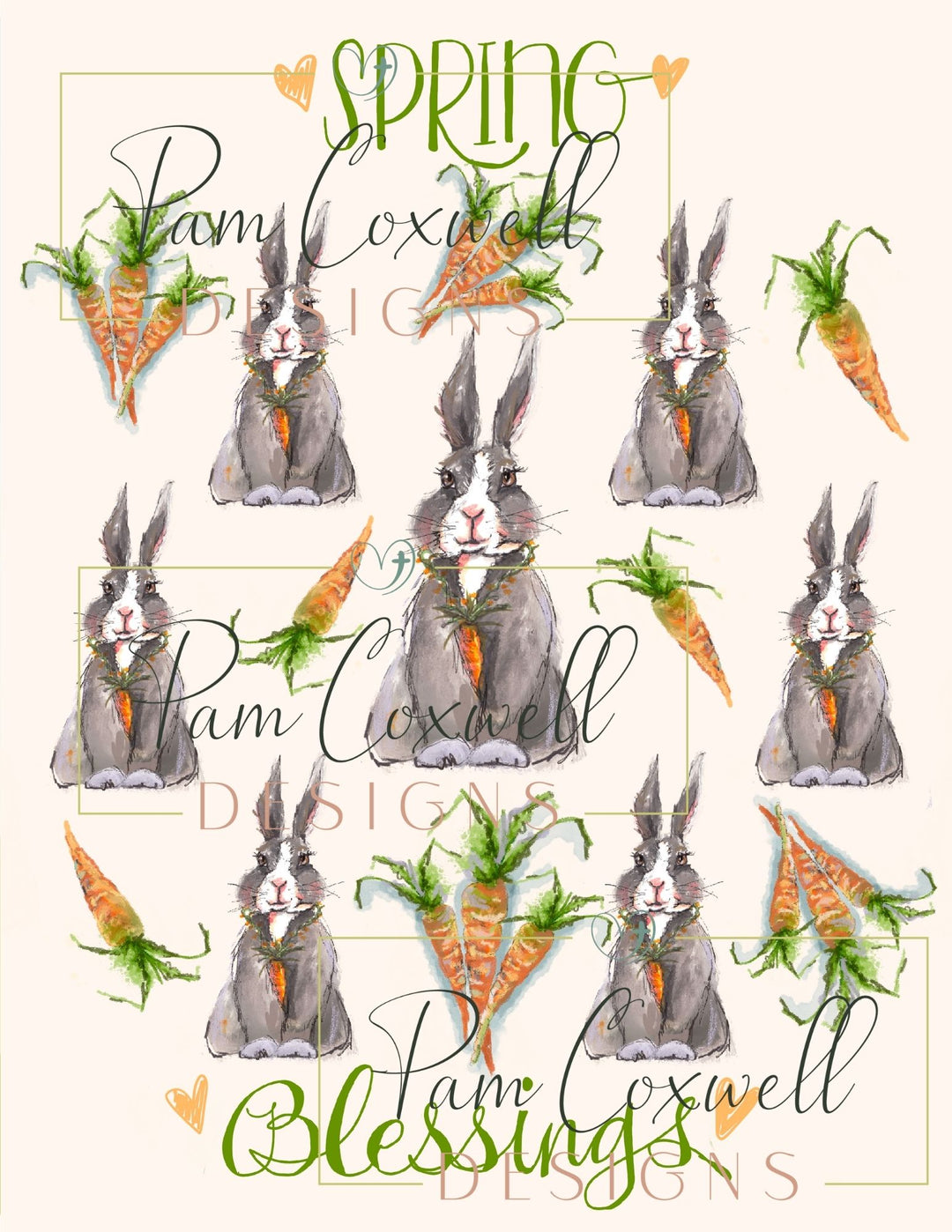 Bunny Bundle Art Printables – Pam Coxwell Designs