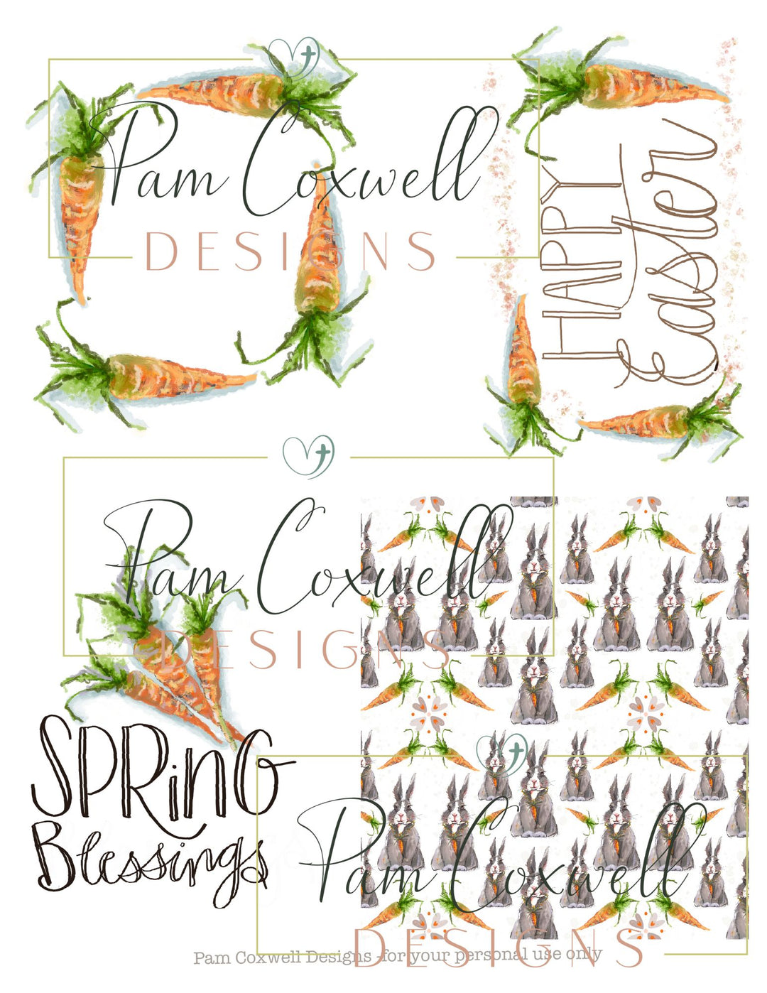 Bunny Bundle Art Printables – Pam Coxwell Designs