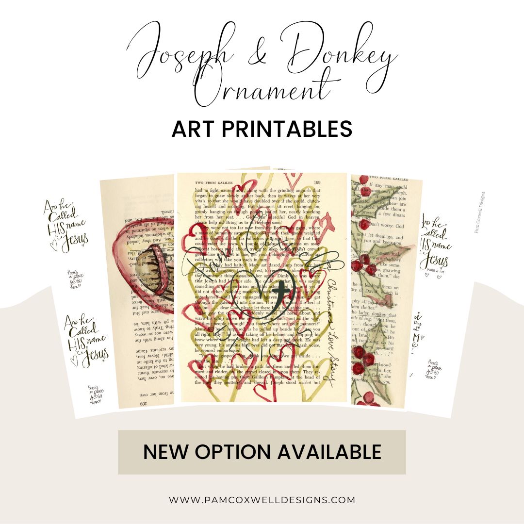 Joseph & Donkey Nativity Ornament Art Printables – Pam Coxwell Designs